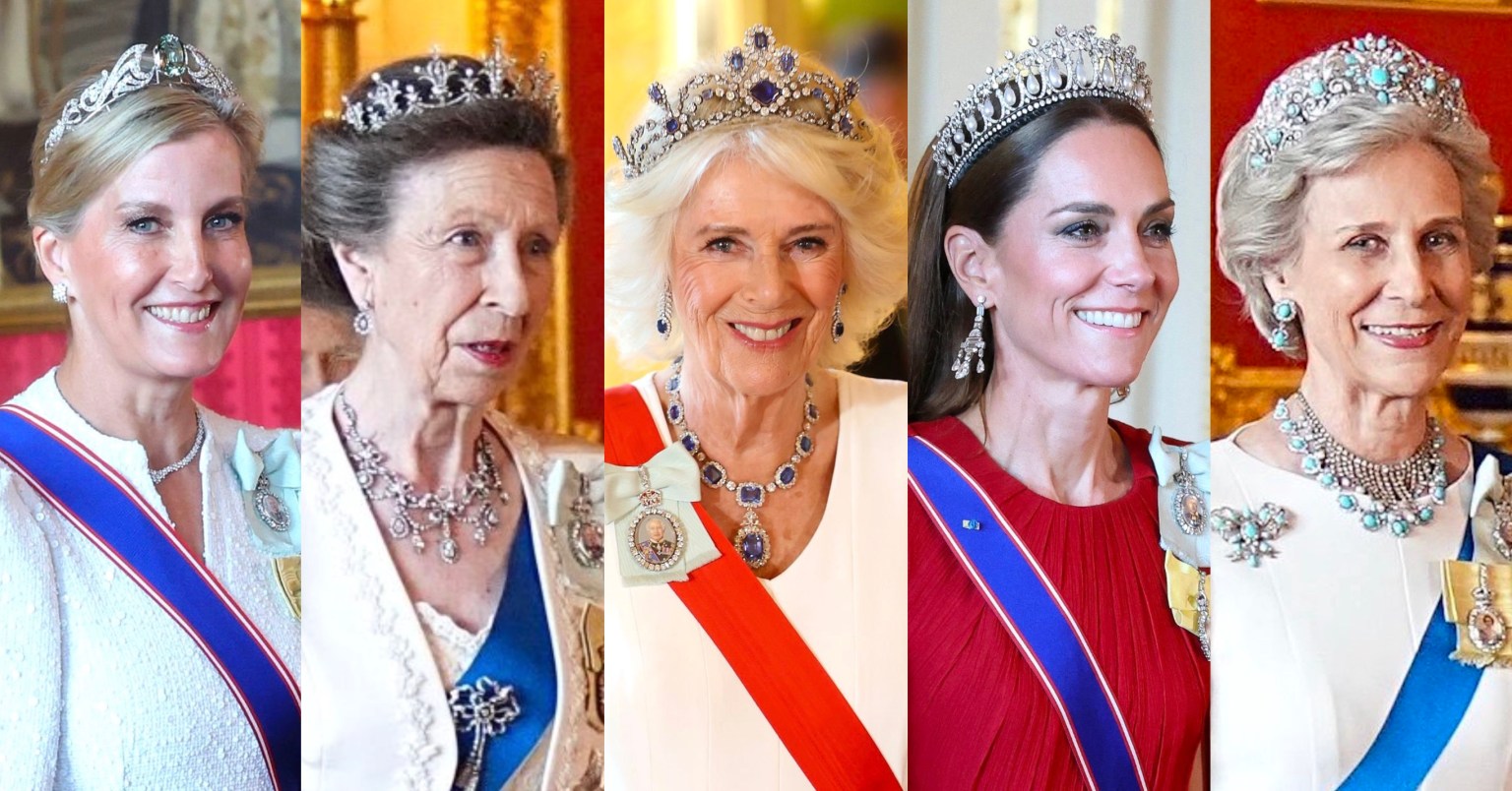 Royal Tiaras at the French State Banquet at Windsor Castle | The Royal ...